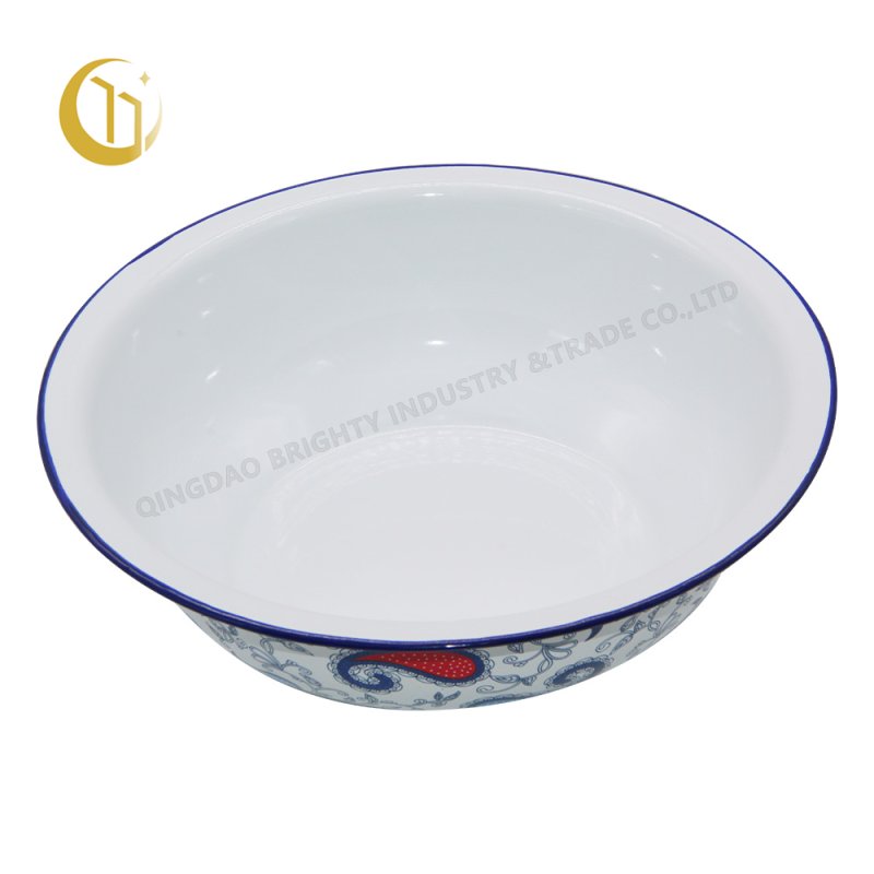 ENAMEL WASH BASIN WITH COVER FULL DECO